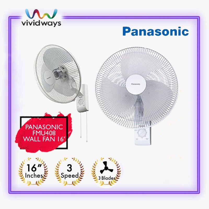 PANASONIC WALL FAN 16" F-MU408 3BLADE MANUAL 3SPEED | Shopee Malaysia