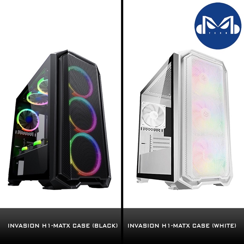 INVASION H-1 White / Black M-ATX Gaming Casing | Shopee Malaysia