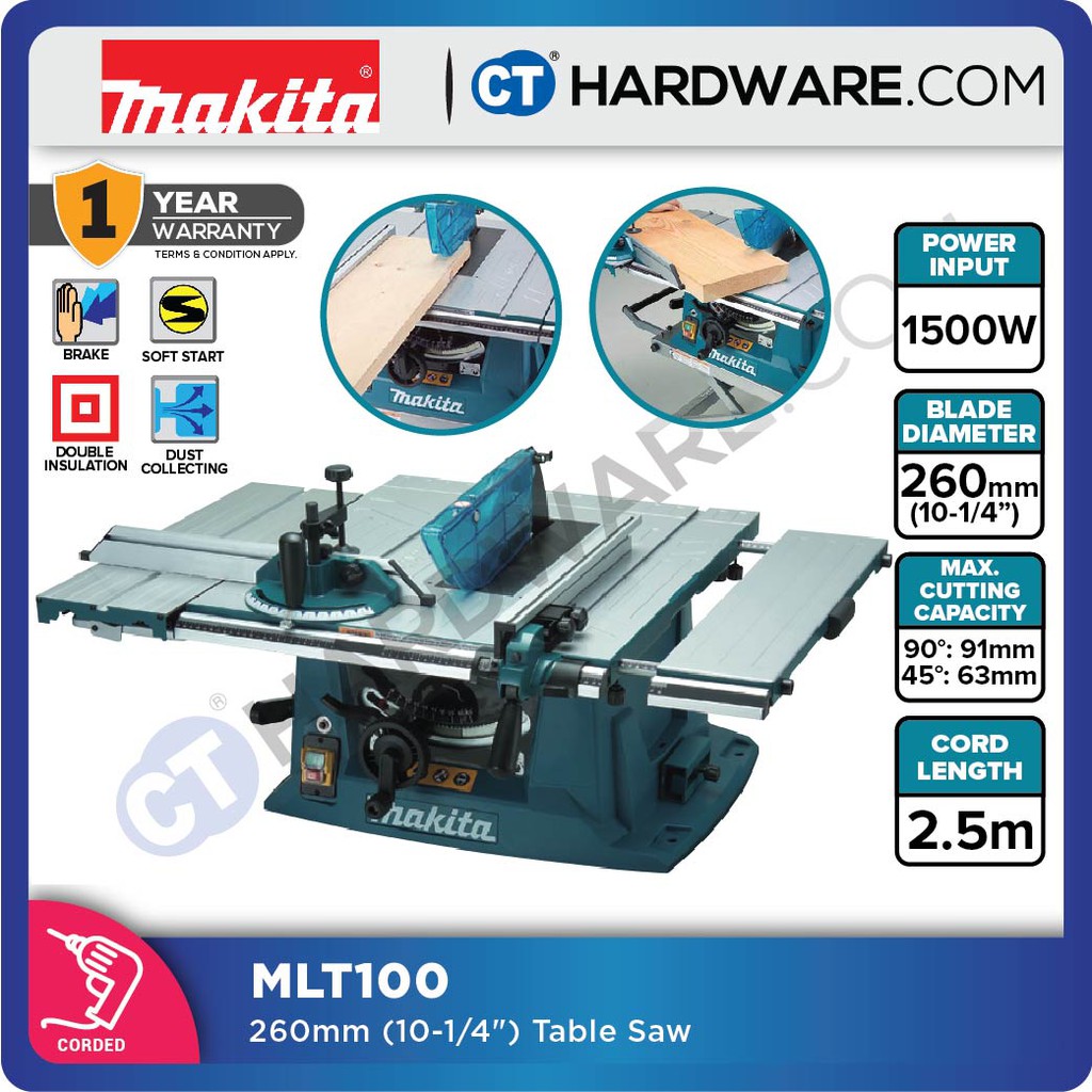 MAKITA MLT100 TABLE SAW 10" 1500W COME WITH BLADE (MLT100 / MLT100 ...