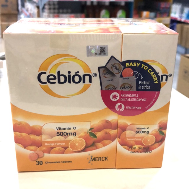 Cebion vitamin c 500mg chewable tablets orange flavour | Shopee Malaysia