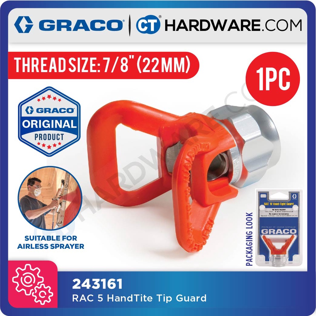 GRACO 243161 RAC 5 HANDTITE TIP GUARD 7/8" (22 MM) SUITABLE FOR RAC 5 ...