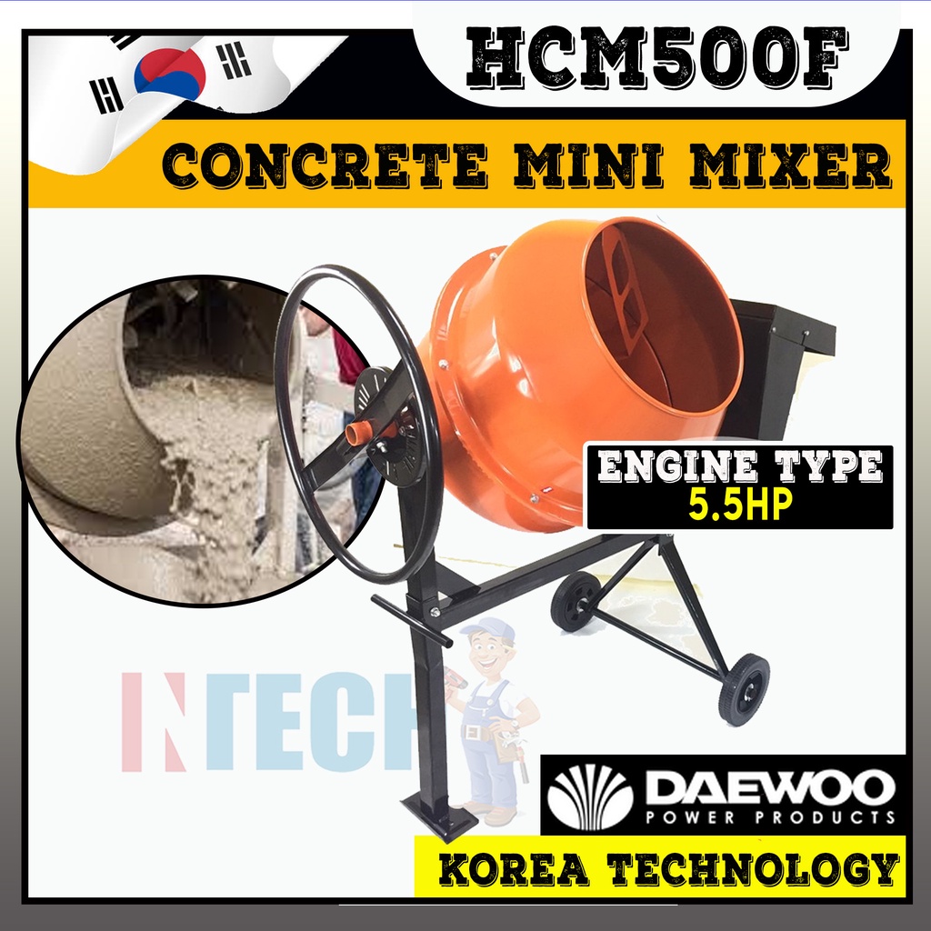DAEWOO HCM500F CONCRETE MIXER WITH C/W 5.5HP 168F ENGINE | Shopee Malaysia