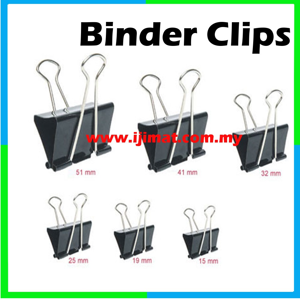 Binder Clip Black / Klip Pengikat Hitam / Double Sided Clip / Klip ...