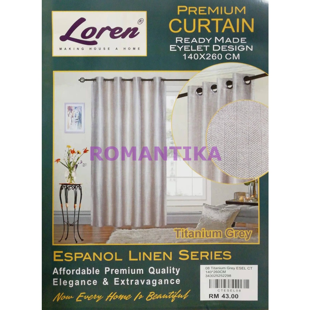Romantika Curtain Langsir Eyelet Ring Espanol Series Langsir Pintu ...
