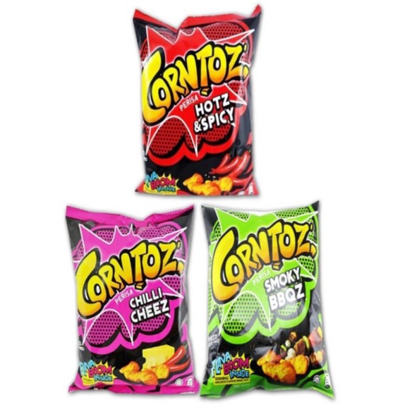 [SUP FAST] Large Pack Corntoz Chili Cheese/Smoky Bbq/Hot Spicy (100g ...
