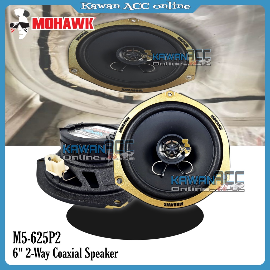 MOHAWK Perodua Axia/Bezza Front & Rear Speaker Plug & Play 6'' inch (2way 625/ 6'' Bass Mid ...