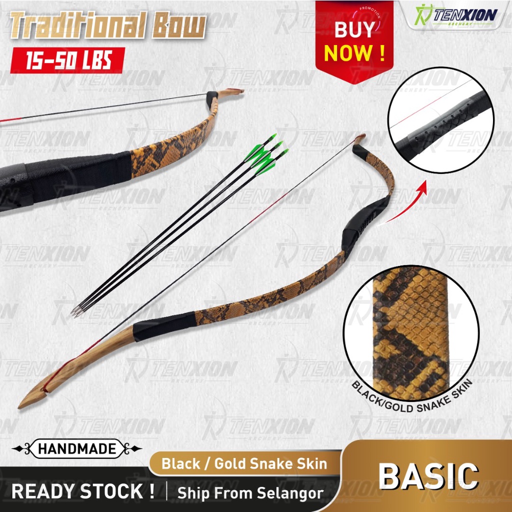 TenXion Archery Traditional Bow Busur Tradisional Basic Kit Anak Panah ...