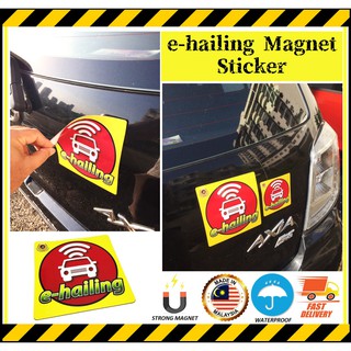 E hailing Magnet Sticker E-hailing Sticker logo. Grab E-hailing magnet ...