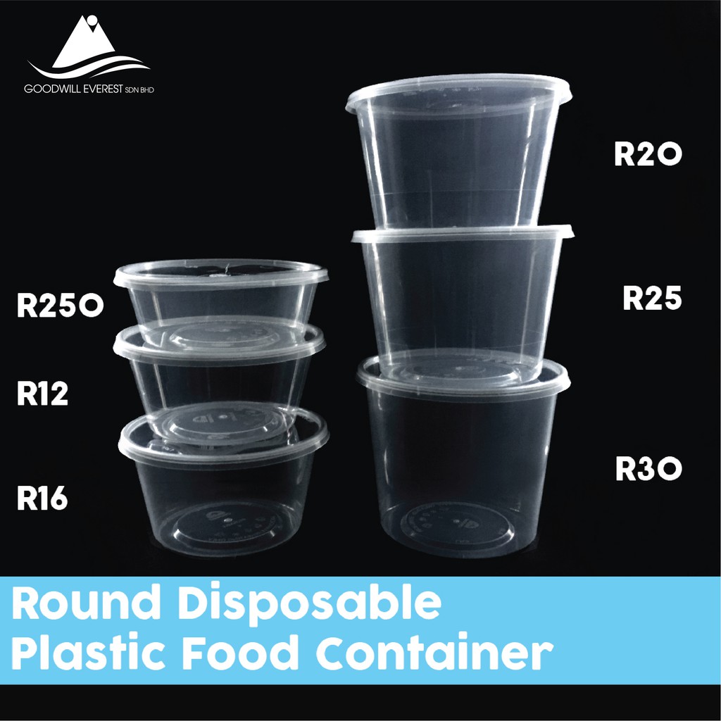 Microwave Clear Round Disposable Plastic Food Container (500pcs ...