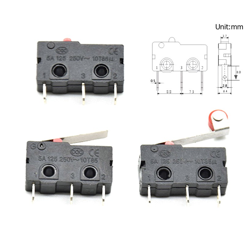 10Pcs KW11-3Z KW12-3 Tact Switch 5A 250V Microswitch Micro Switch On-Off Roller Lever Arm ...