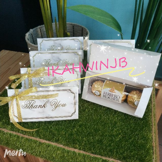 Marble design triangle gift box/ Boleh muat 3 biji Ferrero Rocher ...