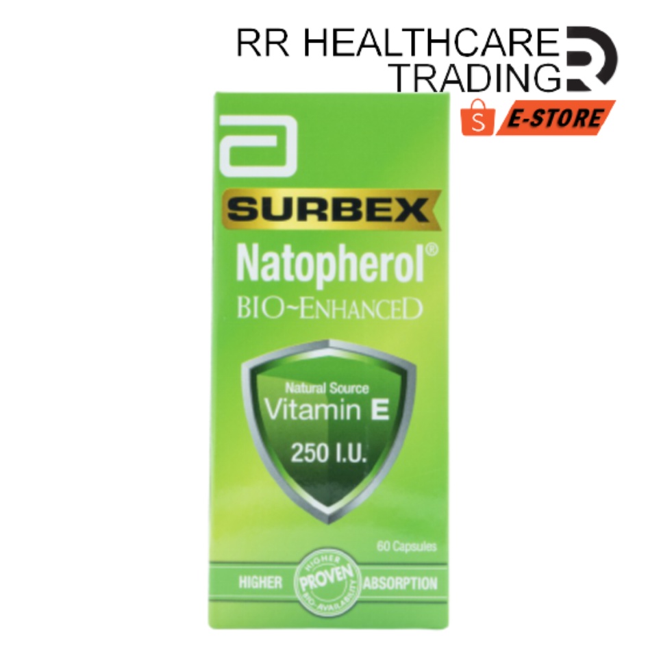Abbott Surbex Natopherol Bio-Enhanced Vitamin E 250IU 60s (Exp 11/2024 ...