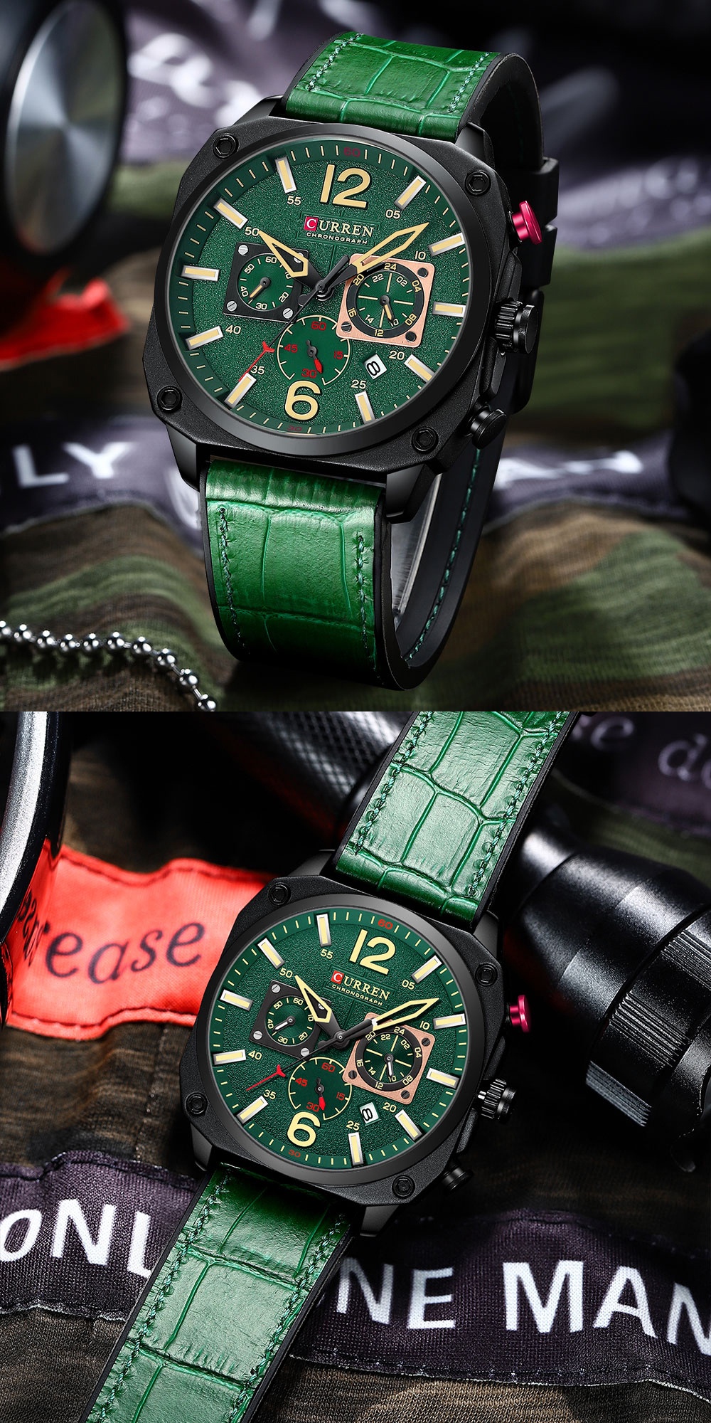 100% Original CURREN Jam Tangan Lelaki Waterproof Quartz Men Watches ...