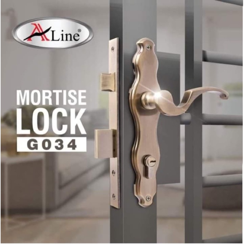 Aline G034 Mortise Lock Handle Entrance Iron Door Gate Lock Set ...