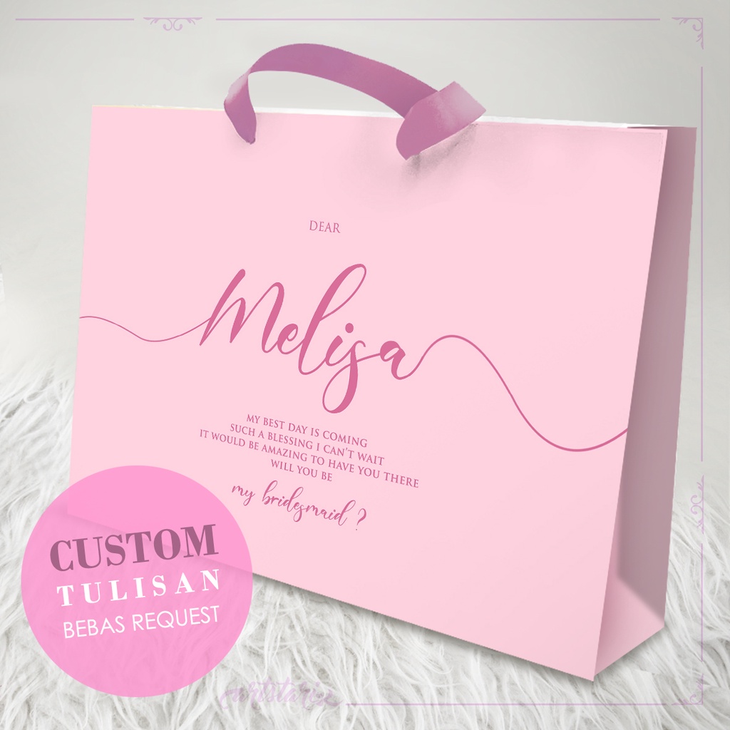 MERAH Plain Paperbag Simple soft pink pastel pink Baby pink dusty ...