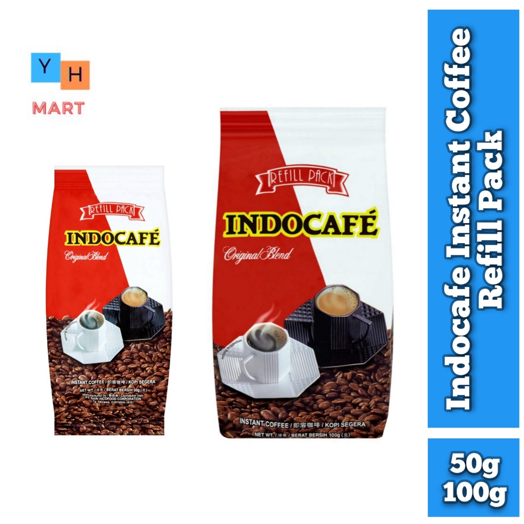 Indocafe Instant Coffee Original Blend - Refill Pack [ 50g & 100g ...