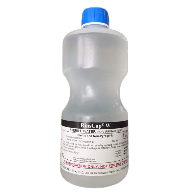 RinsCap W Sterile Water for Irrigation BP (500mL / 1000mL) | Shopee ...