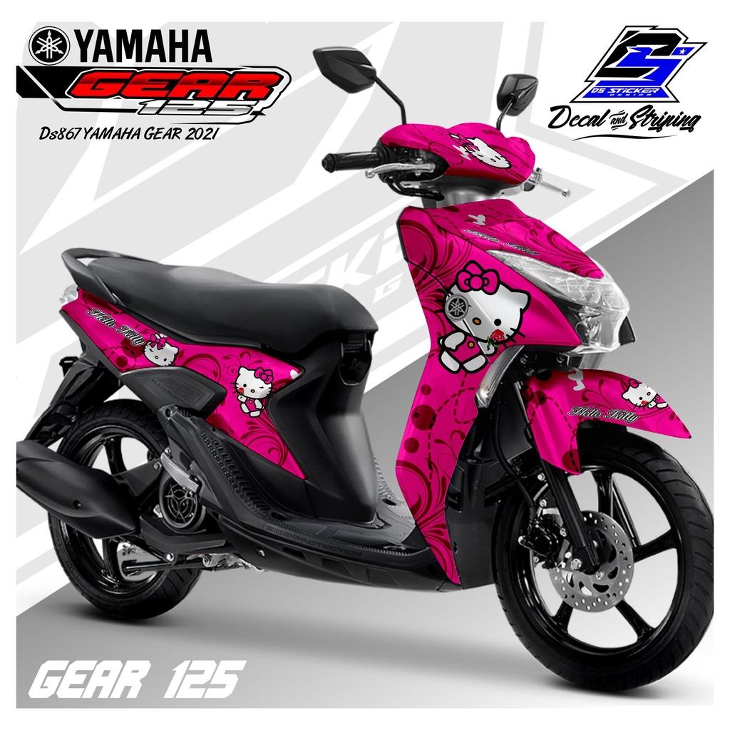 867 Decal Sticker Yamaha Gear 125 Hello Kitty Motif Full Block Fullbody ...