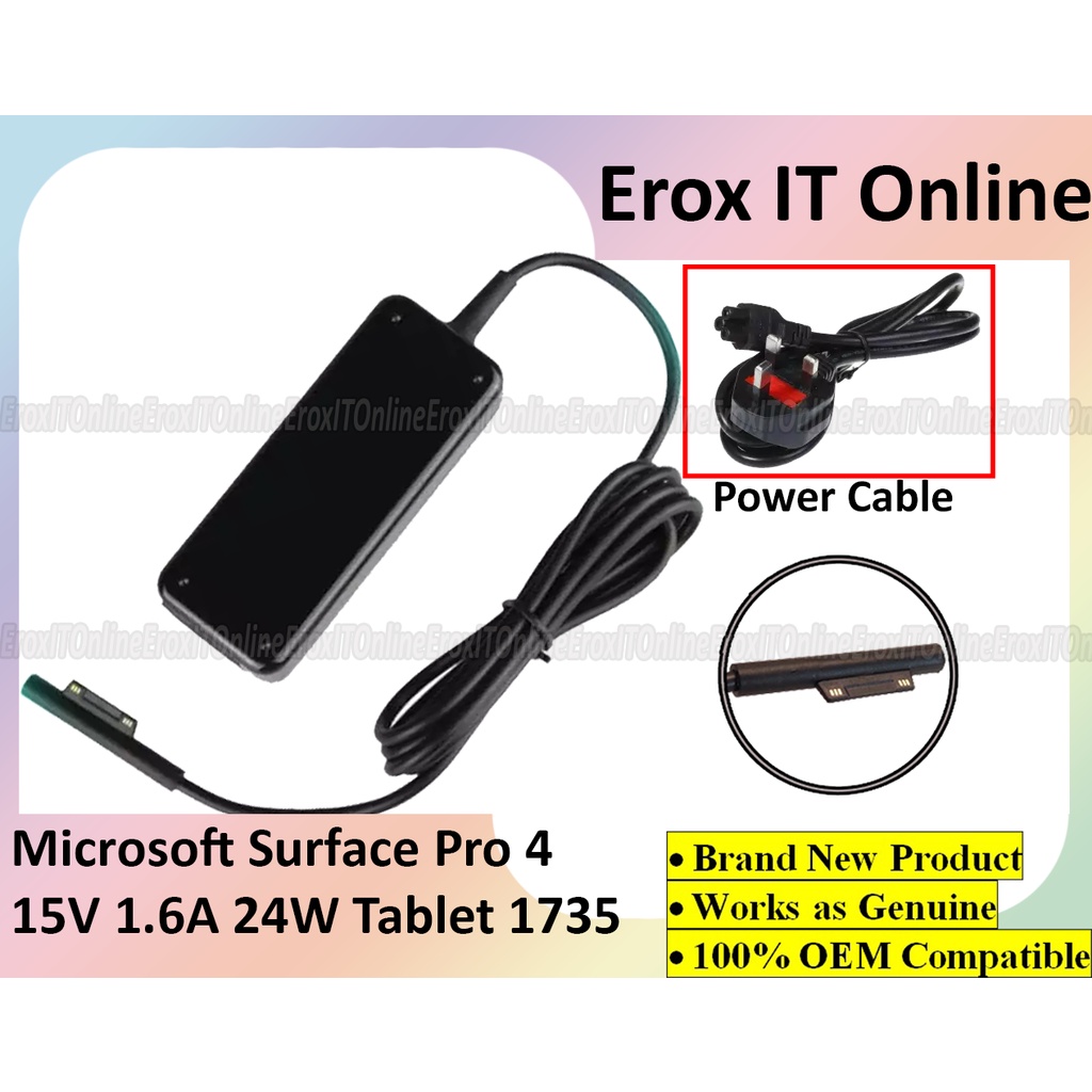 Microsoft Surface Book Surface Pro 4 M3 Series Tablet 1735 15V 1.6A 24W ...