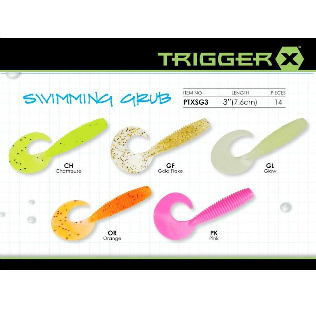 Trigger X Swimming Grub PTXSG3 / 3" 7.6cm / 14pcs/pack Soft Bait ...