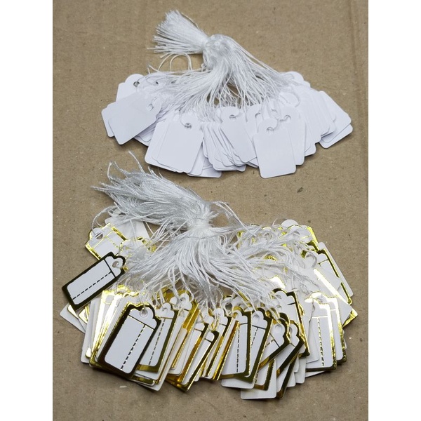 100 500 pieces Price tags blank with string White gold Pricing ...