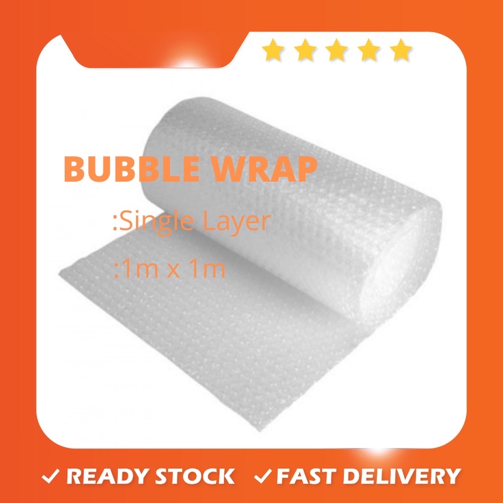 [Ready Stock] Single Layer Bubble wrap 1m x 1m (Length x Height ...