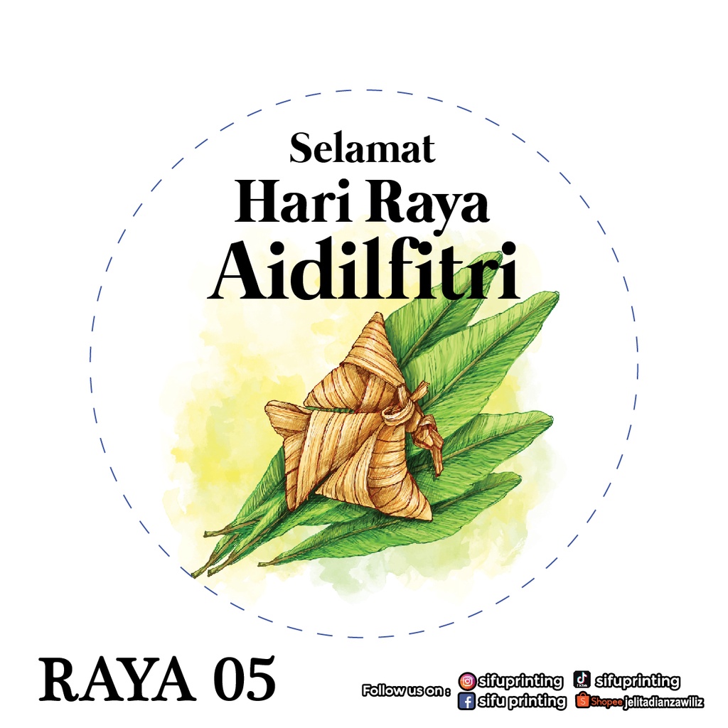 Sticker Hari Raya Aidilfitri Murah 2022 | 100pcs Transparent Sticker ...