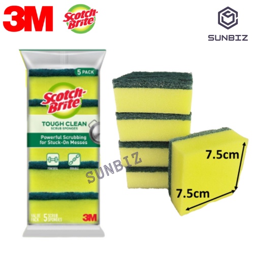 3M Scotch Brite Scouring Sponge Dish Pot Wash Cleaning Span Basuh Cuci ...