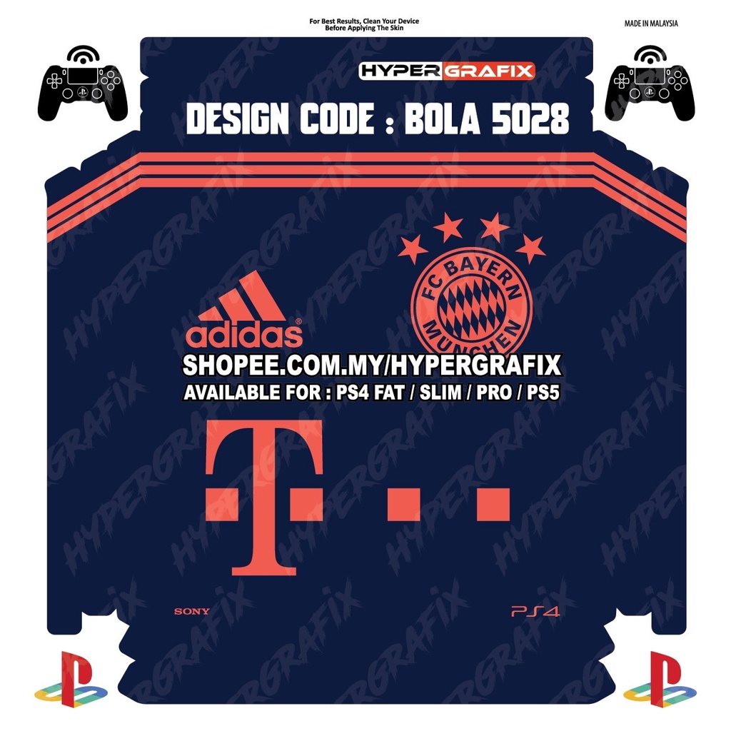 PS4 PLAYSTATION STICKER SKIN DECAL PS4 FAT PS4 SLIM PS4 PRO DESIGN BOLA ...