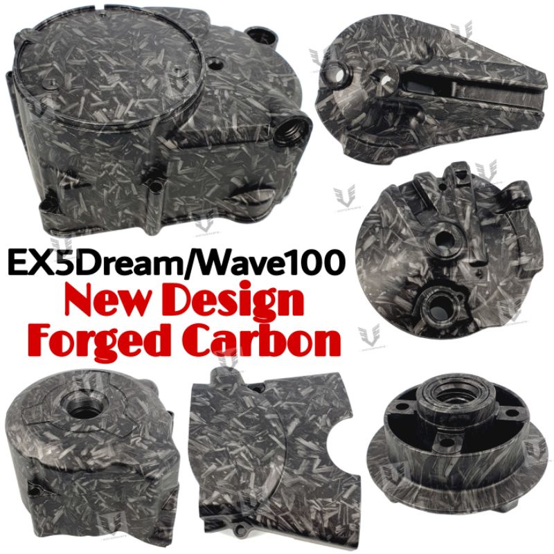 EX5DREAM/WAVE100 FORGED CARBON ENGINE CLUTCH COVER/MAGNET COVER ...