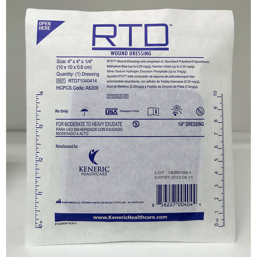 RTD Foam Wound Dressing , Surgical, Diabetic, Venous Ulcer, Bedsore ...