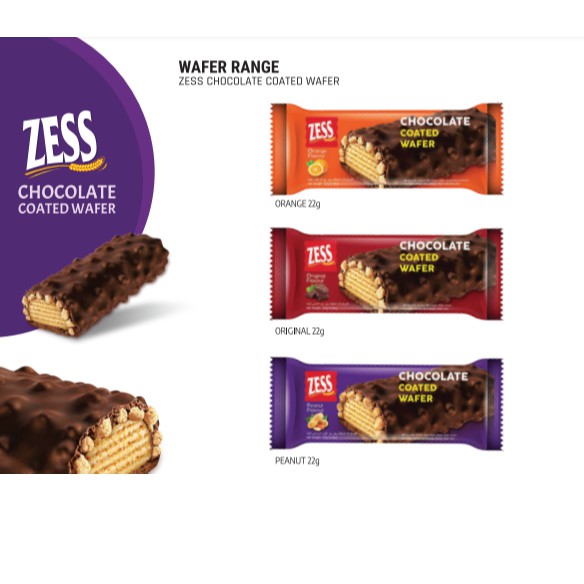 Zess Chocolate Coated Wafer 24 x 22g | Shopee Malaysia