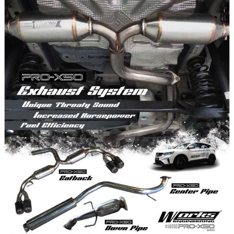 PROTON X50 - WORKS ENGINEERING EXHAUST SYSTEMS CATBACK , DOWNPIPE ...