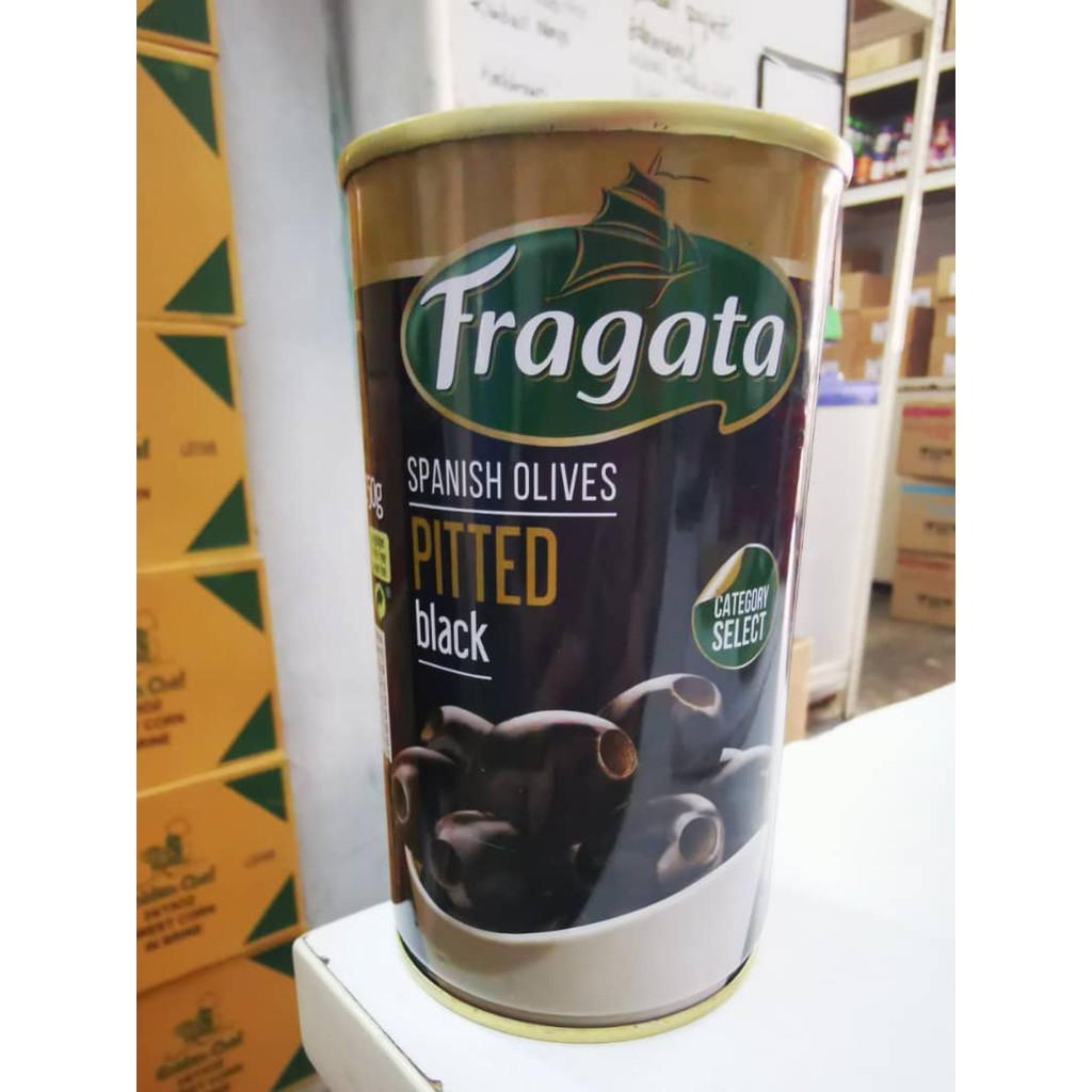 FRAGATA SPANISH OLIVES PITTED BLACK 370ML 黑橄榄（粒） | Shopee Malaysia