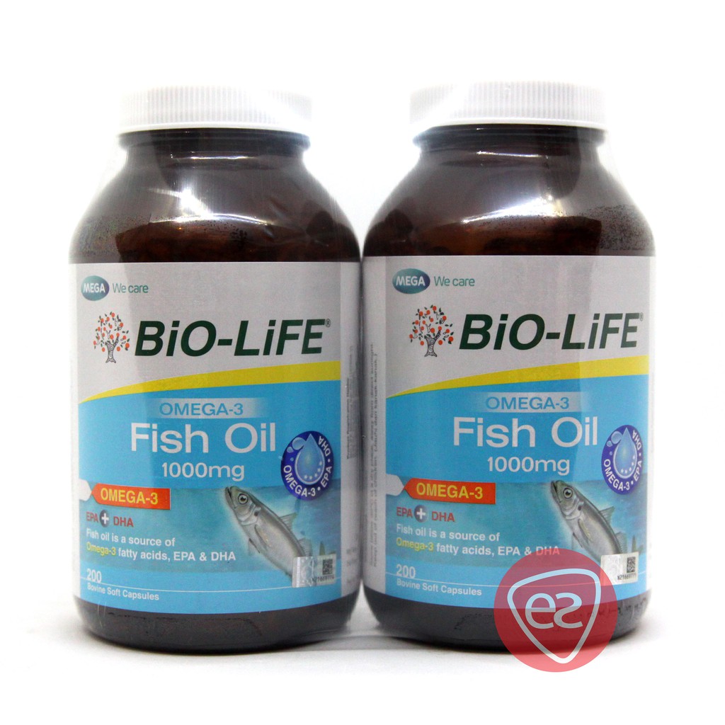 BIO-LIFE OMEGA-3 FISH OIL 1000MG SOFT CAPSULES 200S X2 (PACK OF TWO ...