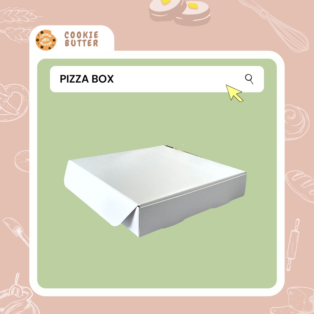 Pizza Box / Plain White Pizza Box / Flat Box / Kuih Box / Food Storage ...