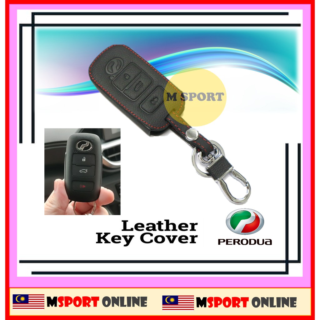 Perodua Ativa 3 Buttons Keyless Remote Leather Car Key Cover Case ...