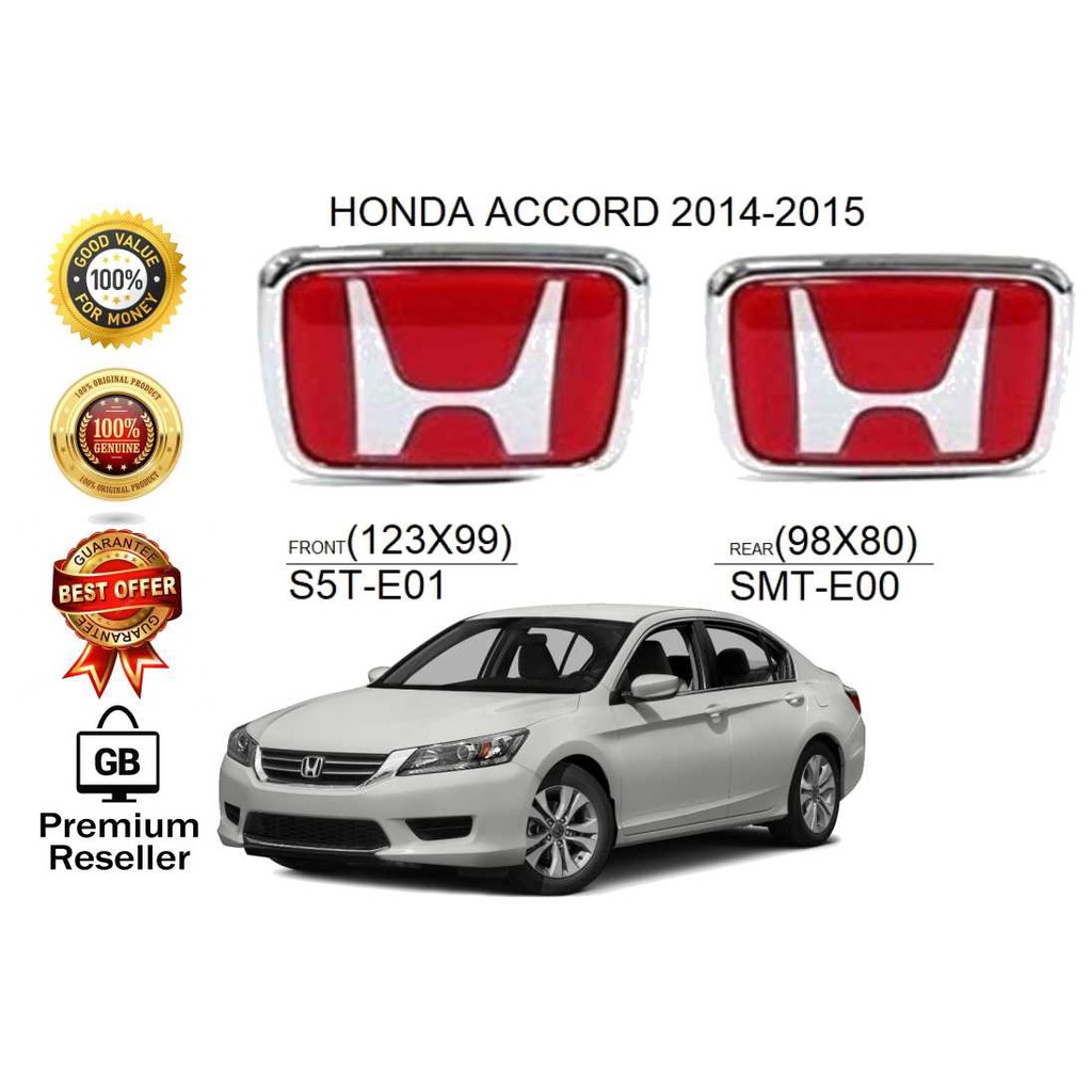 GB-STORE [ORIGINAL] HONDA ACCORD LOGO 2014-2015 FRONT&BACK LOGO/EMBLEM ...