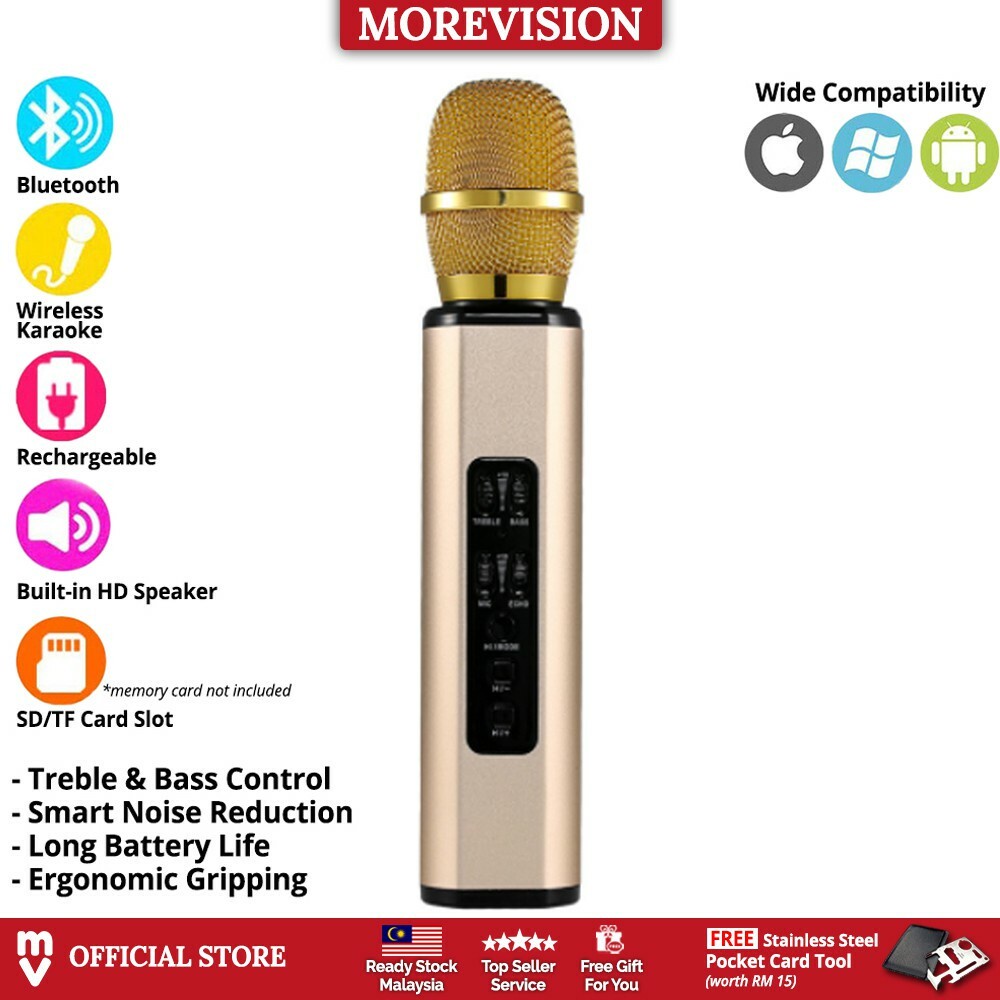 Karaoke Mic with Speaker K6 K1 Bluetooth Portable Wireless Microphone 2 ...