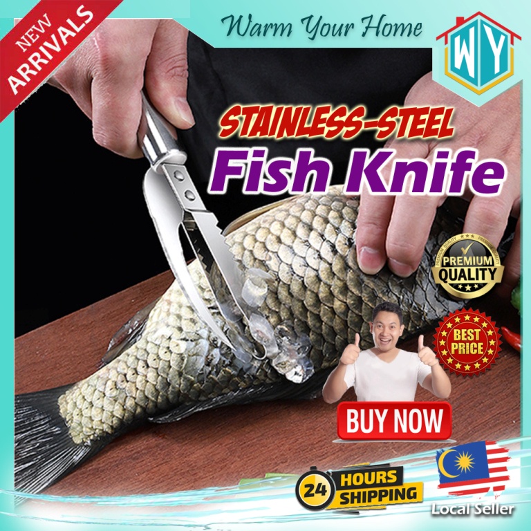 Stainless Steel Fish Knife Pisau potong ikan penyiang ikan sembelih ...