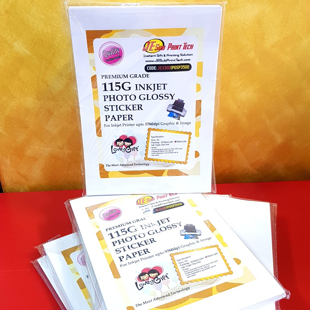 Sticker Paper Inkjet Glossy Sticker Paper - A4 Size Matte Sticker Paper ...