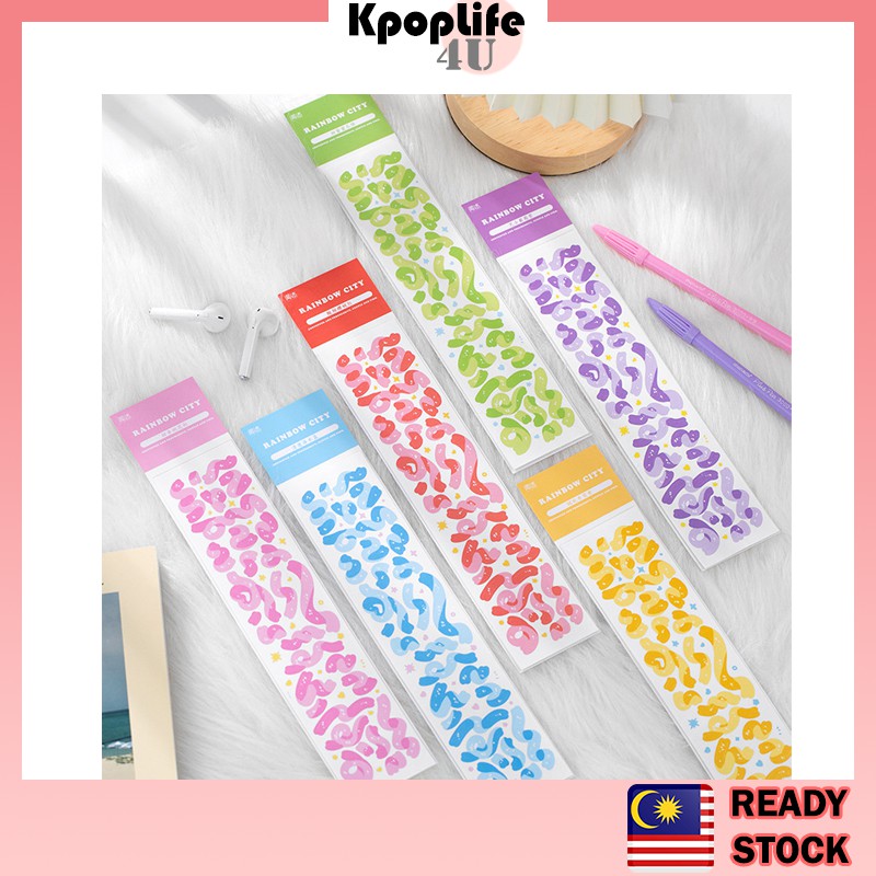 2 Sheets/Pack Ribbon Series Sticker Deco Sticker Photocard Album Diary ...