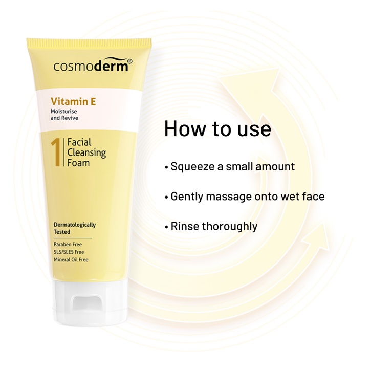 Cosmoderm Vitamin E Facial Cleansing Foam (10ml trial pack) | Shopee ...