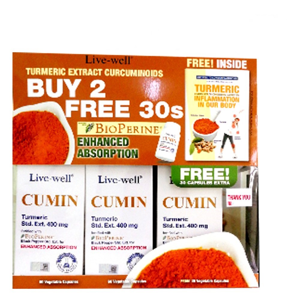 🔥NEW OPENING ! READY STOCK 🔥 [NEW STOCK] LIVE-WELL CUMIN Turmeric 400mg ...