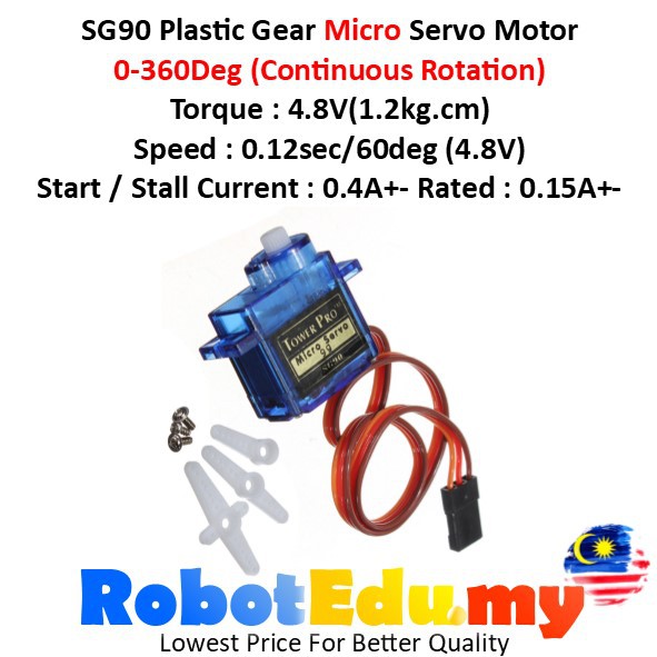 MG995 MG996r SG90 9g MG90s S3003 Metal / Plastic Gear 180 / 360 Deg ...