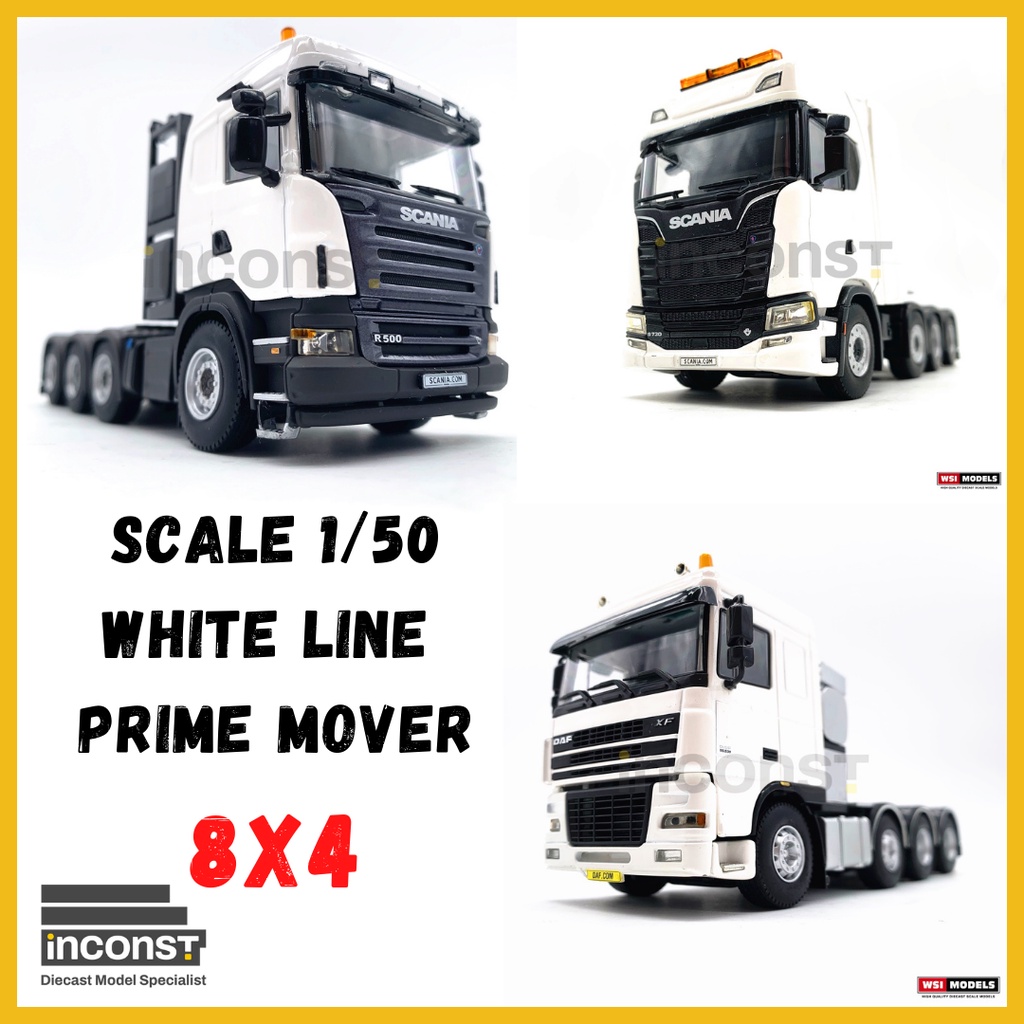 WSI White Line Prime Mover 8x4 DAF Scania Scale 1/50 Construction ...