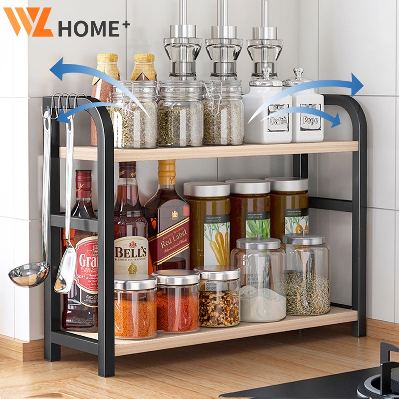 Spice Rack Rak dapur Kitchen Storage rack Kitchen Organizer Rak ...