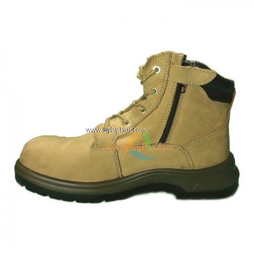 Safety Shoe Tanned Grain Leather Zip-Up Laced Safety Shoes Model P03 ...