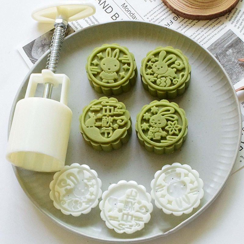 be> Mid-Autumn Moon Cake Mold Hand Pressure Mooncake Baking Tools ...