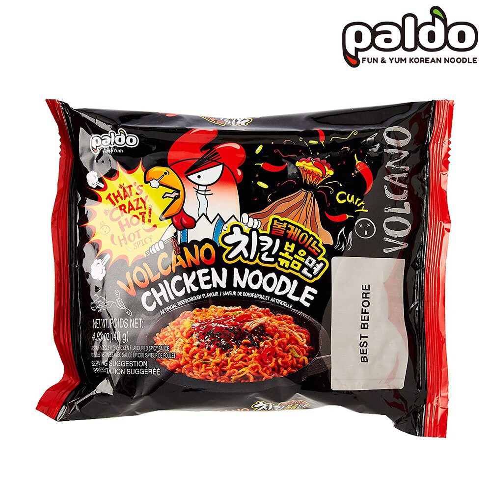 Paldo VOLCANO SPICY CHICKEN NOODLE SPICY Korean Noodles 140 Grams ...